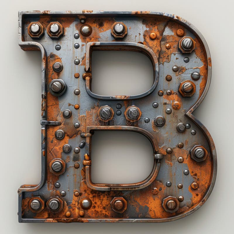 Aged and Weathered Metal Letter C, Covered in Rust and Decay, Stands ...