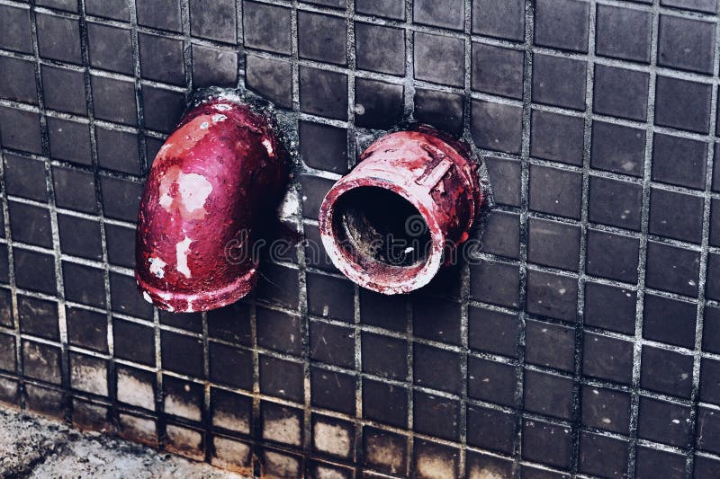 Of Aged Metal Pipes Coated in a Layer of Red Paint Stock Photo - Image ...