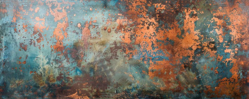 An Aged Metallic Backdrop with a Blend of Rust and Patina, Featuring ...