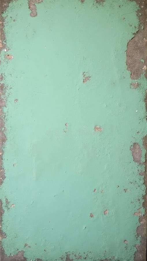 Aged Mint Green Distressed Concrete Wall with Flaking Paint and Rust ...