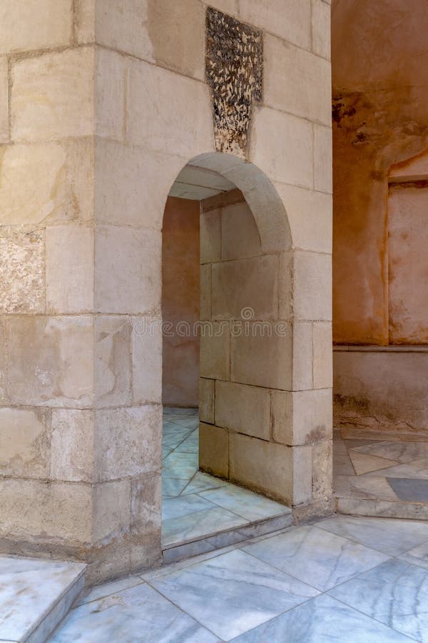Aged Narrow Stone Vaulted Passage, Historical Traditional Hamam Inal ...