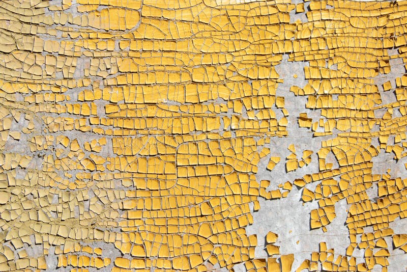 Painted Cracked Surface Colored Yellow Stock Image - Image of pattern ...