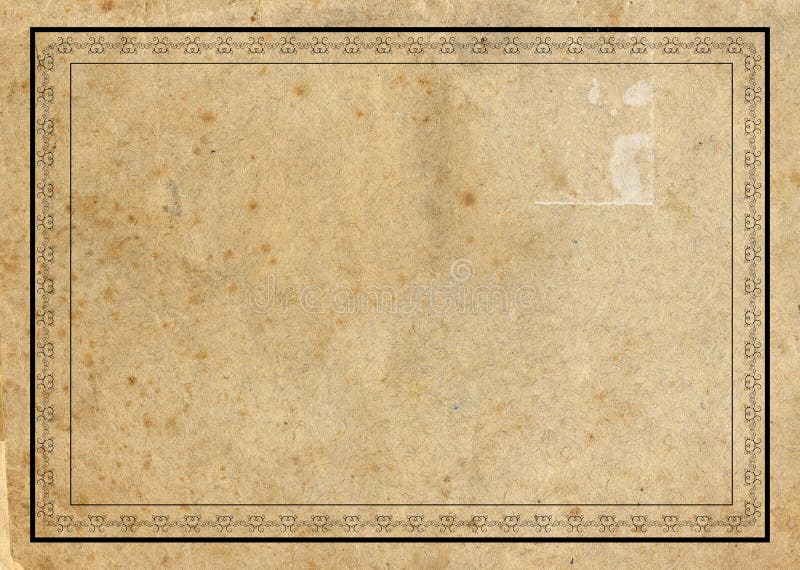 Aged paper with border stock illustration. Illustration of grunge - 9726702
