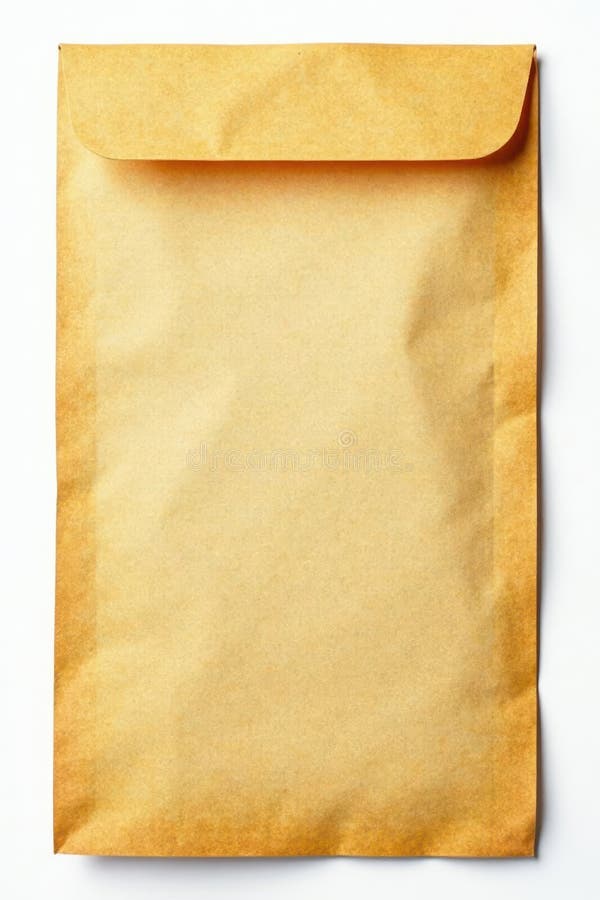 Aged Paper Envelope, Front View, Closed, White Background, Aged ...