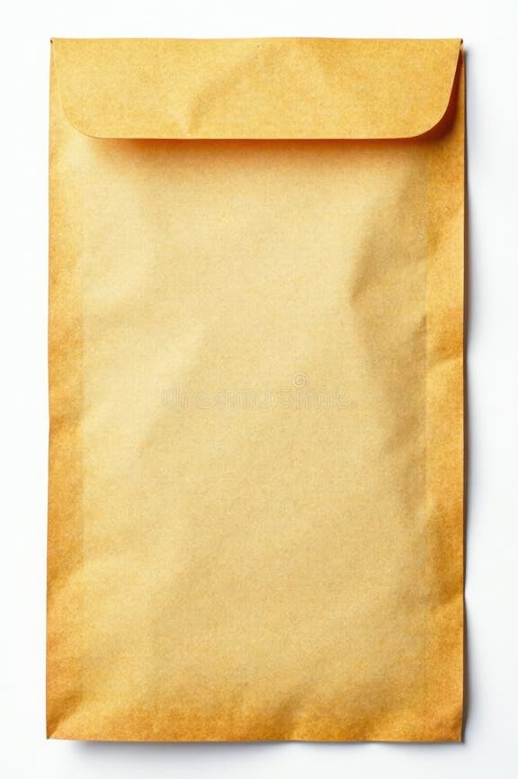Aged Paper Envelope, Front View, Closed, White Background, Aged ...