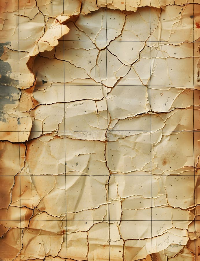 An Aged Paper with a Grid in Beige and Brown Tint Forming Rectangular ...