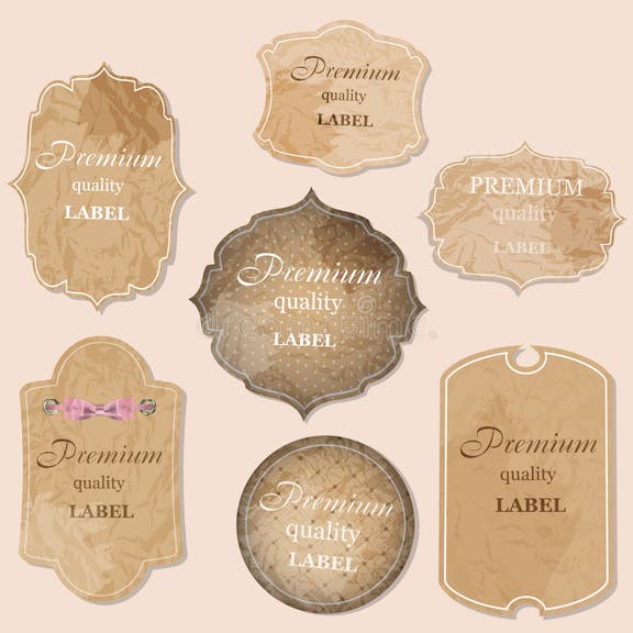 Aged Paper Labels Vector Illustration Stock Vector - Illustration of ...