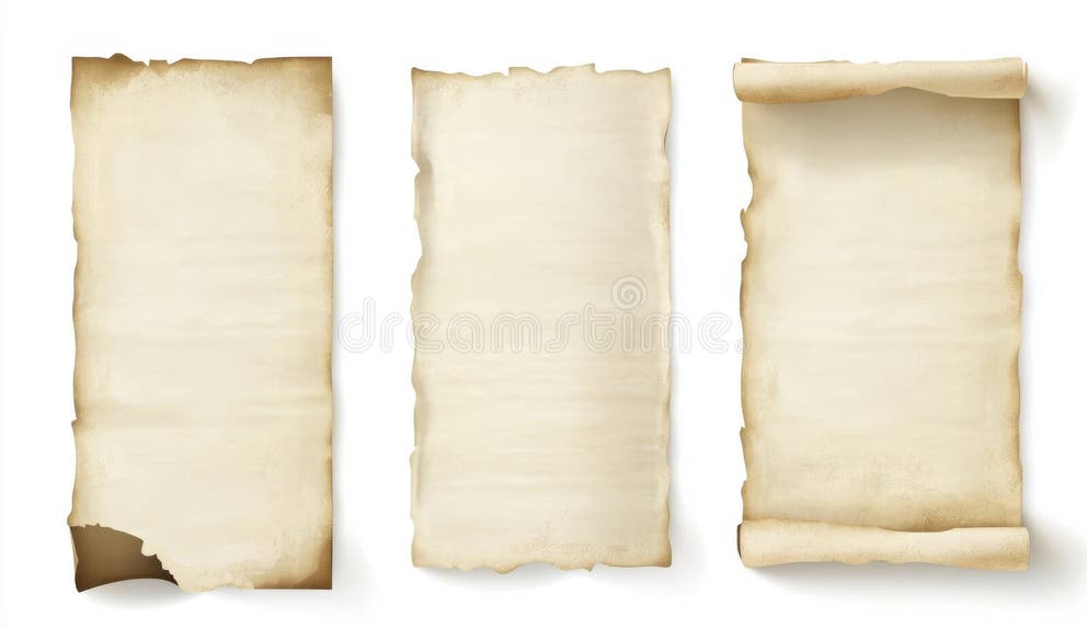 Aged Paper Textures Rectangular Sheet, Burnt Edges, Rolled Parchment ...