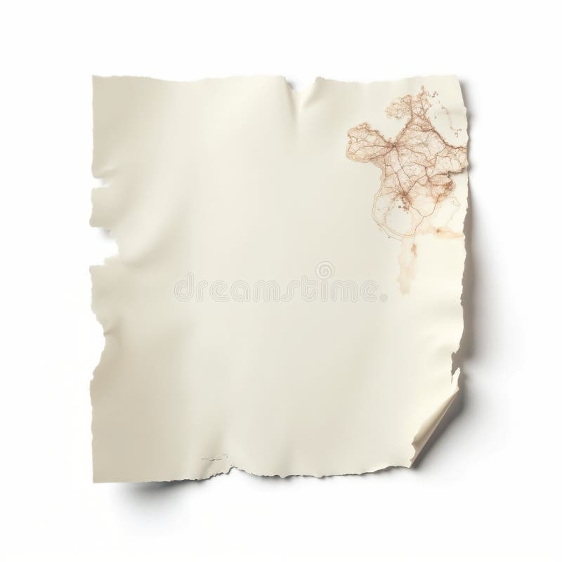 Aged Parchment with Intricate Map Like Design in Upper Corner Stock ...