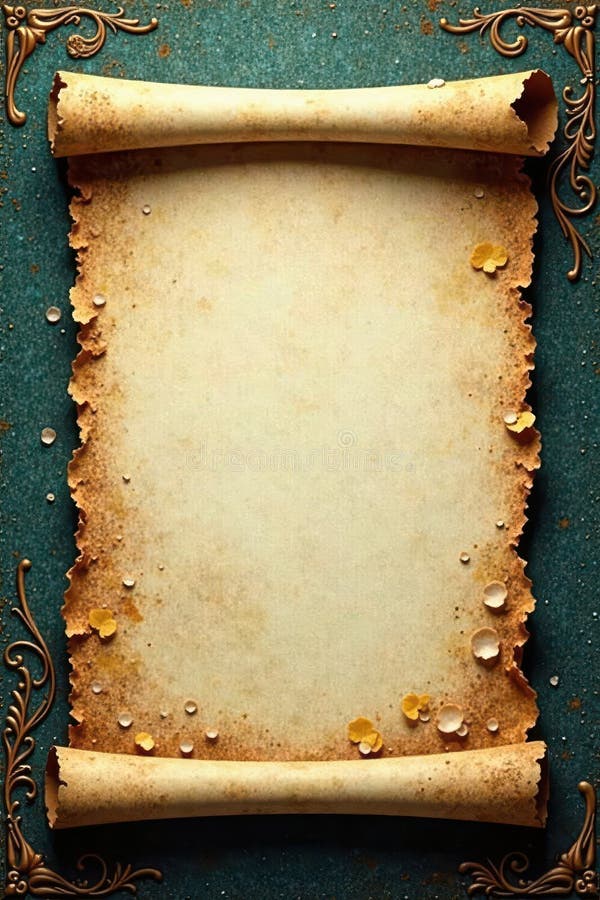 Aged Parchment in Ornate Frame, Textured Backdrop, Retro, Elegant Stock ...