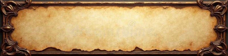Aged Parchment in Ornate Frame, Textured Backdrop, Worn, Aged Stock ...