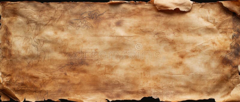 Aged Parchment Paper with Faded Ink Drawings Stock Illustration ...