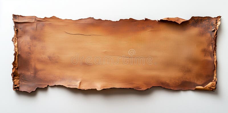 Aged Parchment Paper Texture in Brown and Tan Tones Isolated on White ...