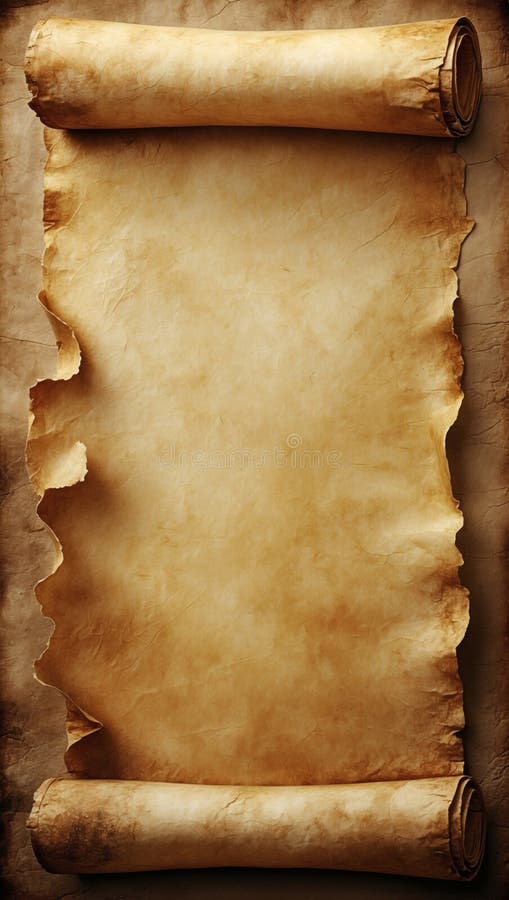 Aged Parchment Scroll, Unrolled To Reveal a Textured Surface. Ideal for ...