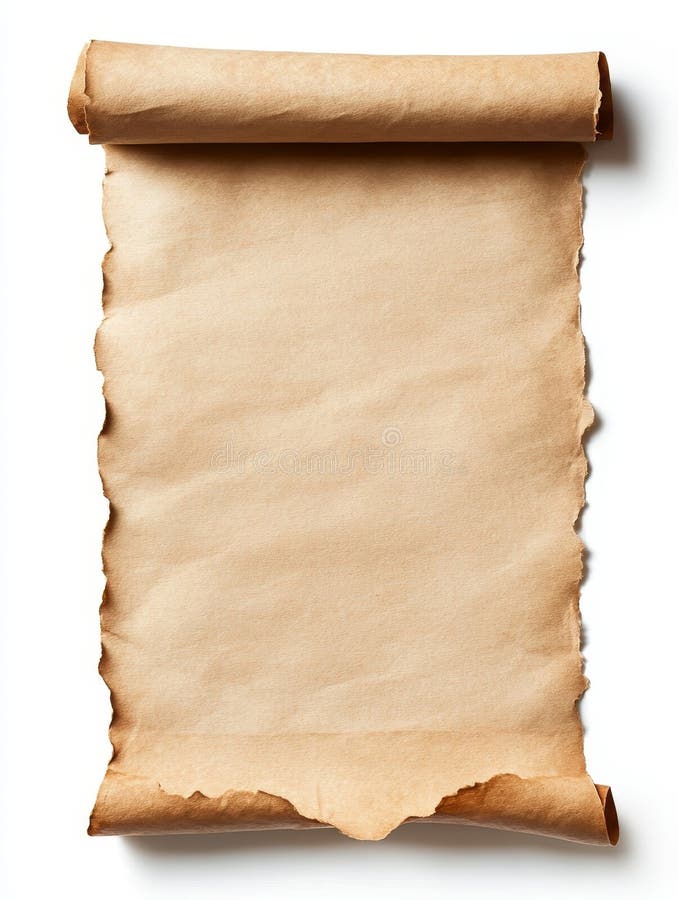 Aged Parchment Scroll on White Background Antique Scroll Aged Paper ...