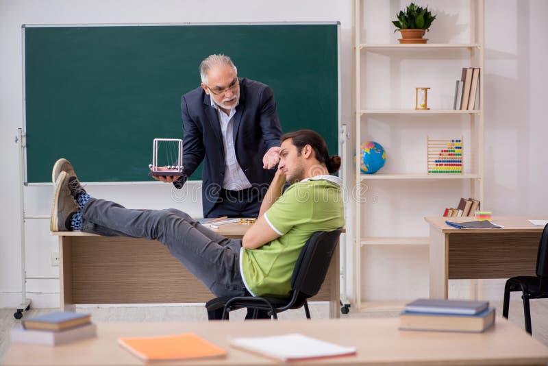 Physics Classroom with Edison Light Bulb and Electrical Diagram Stock ...