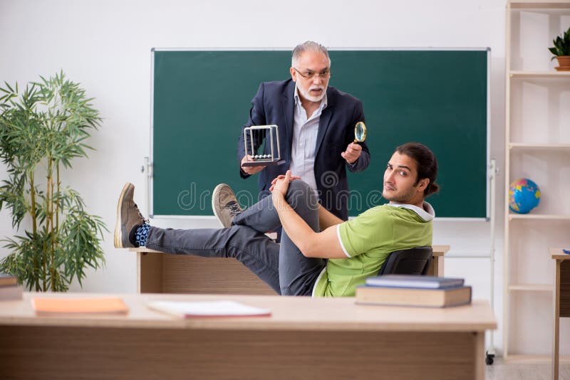 Physics Classroom with Edison Light Bulb and Electrical Diagram Stock ...