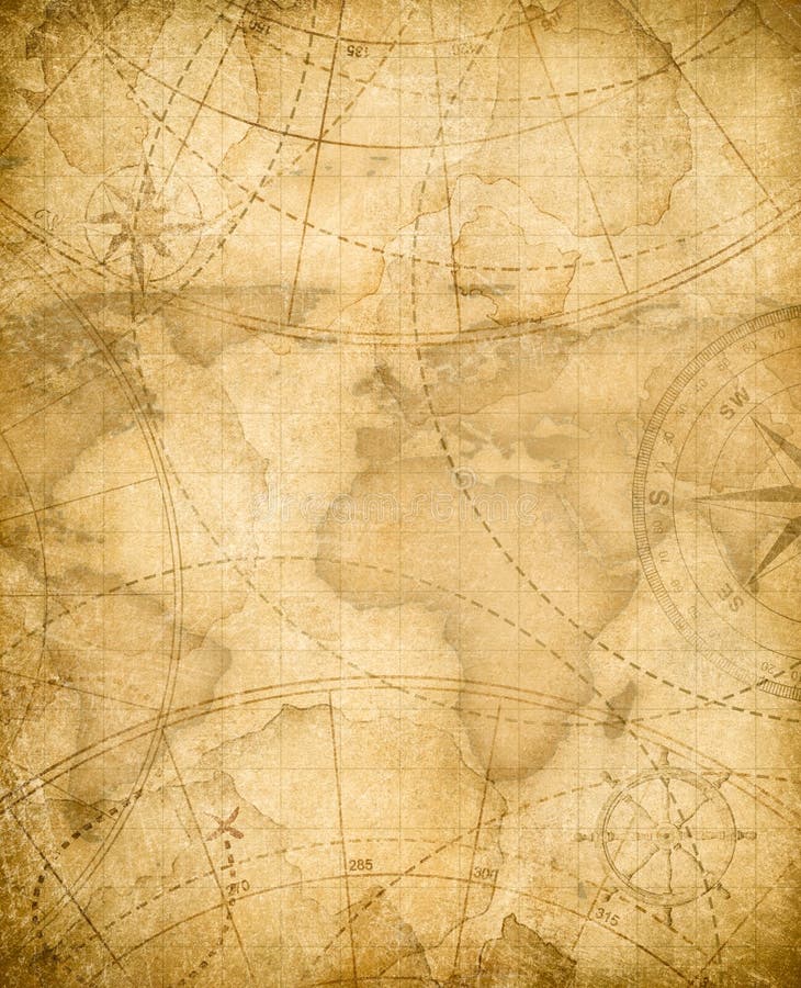 Aged Treasure Map Background Stock Illustration - Illustration of ...