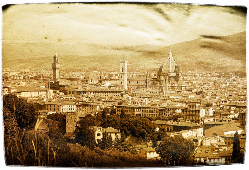 Aged Postcard Florence stock photo. Image of nostalgia - 2685964