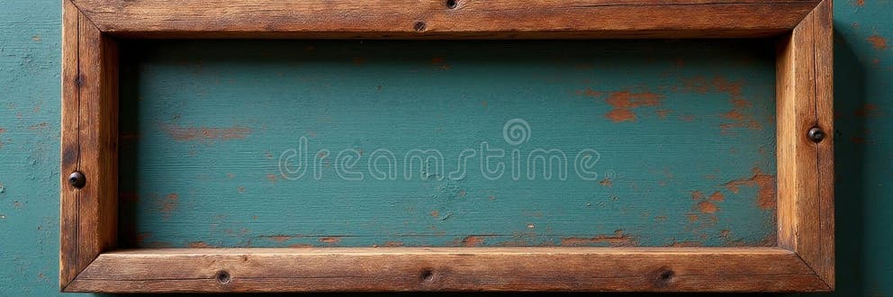 Aged, Rectangular Wood Picture Frame; Missing Artwork , Horizontal ...