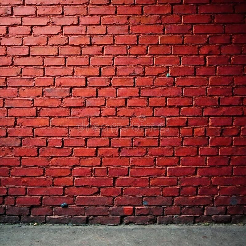 Aged Red Brick Wall, Wide Perspective Rich Color, Deep Shadows , Image ...