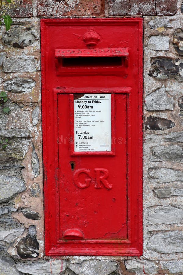An Old Red Post Box Set into a Stone Wall. Editorial Stock Image ...
