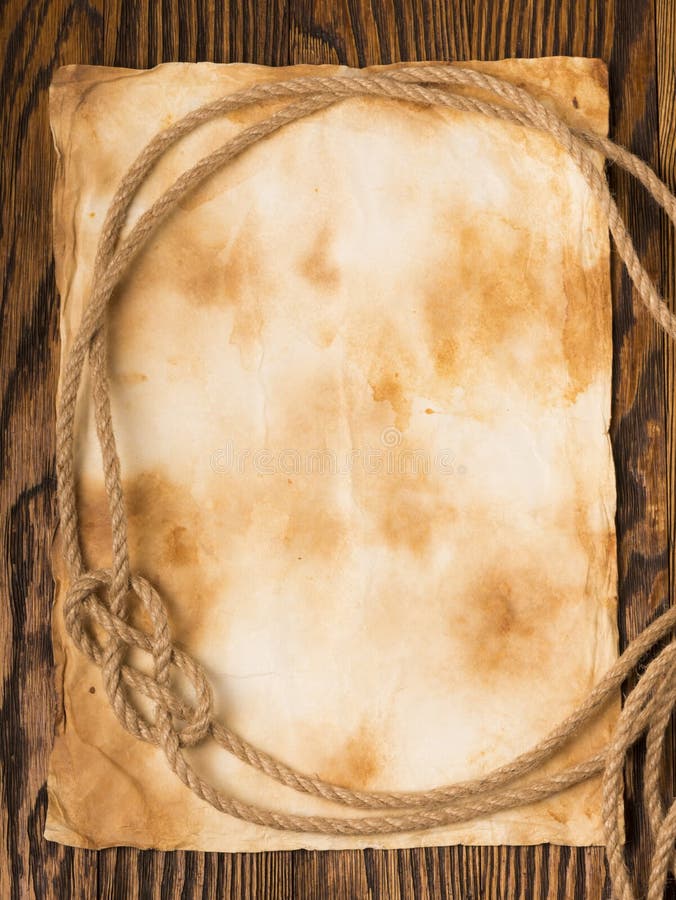 Aged Rope on the Old Paper Background Stock Photo - Image of rope ...