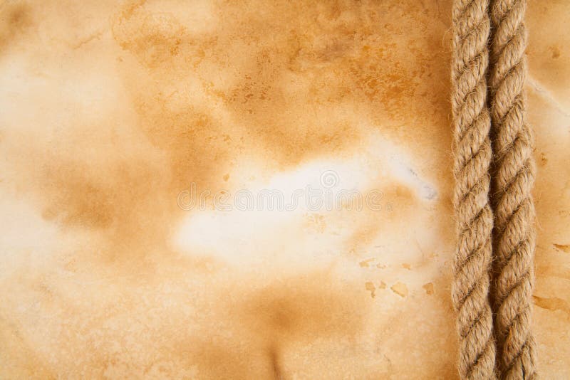 Aged Rope on the Old Paper Background Stock Photo - Image of scroll ...