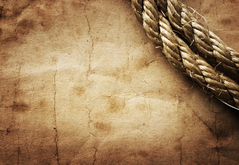 Aged Rope on the Old Paper Background Stock Photo - Image of scroll ...
