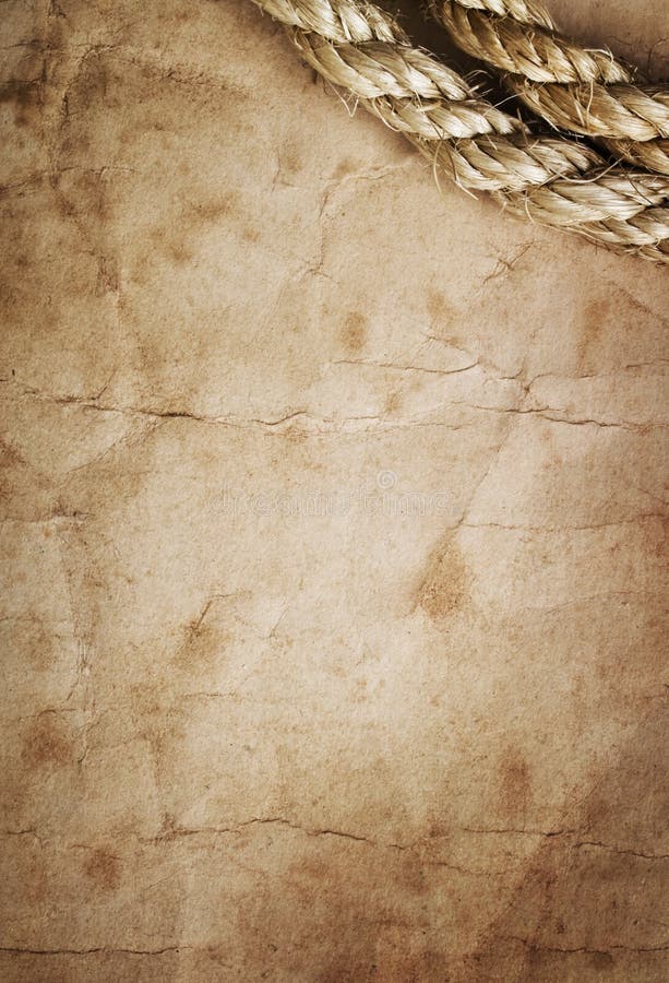 Aged Rope on the Old Paper Background Stock Photo - Image of scroll ...
