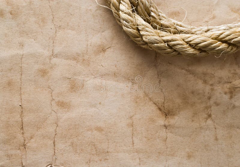 Aged Rope on the Old Paper Background Stock Photo - Image of scroll ...