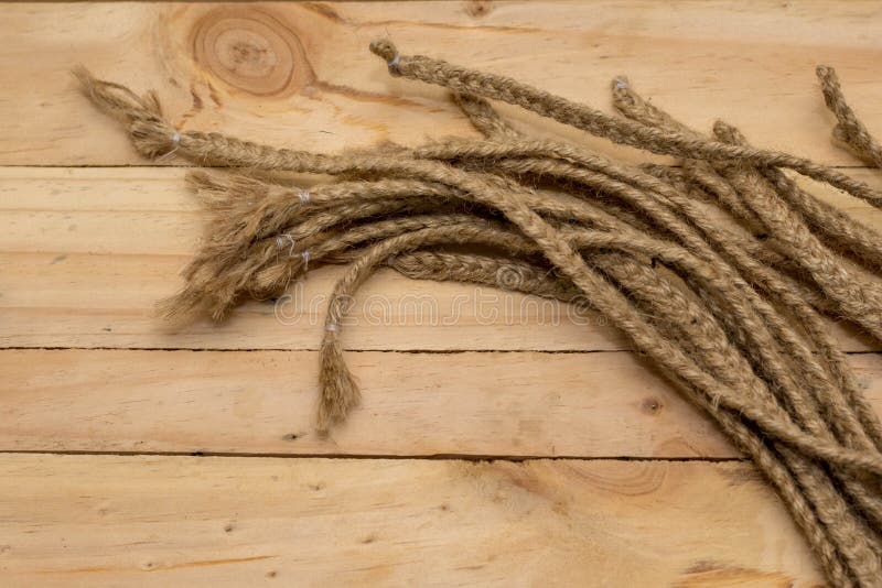 Aged Rope on the Old Wooden Pattern Background Stock Image - Image of ...