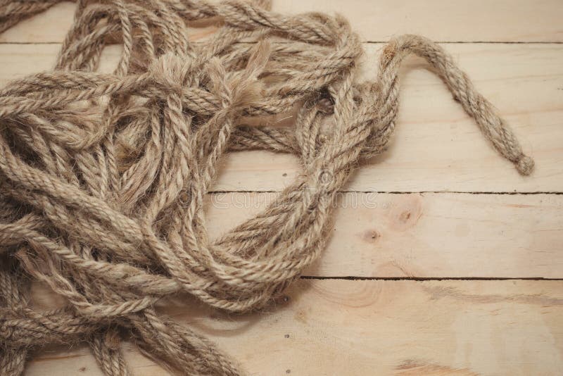 Aged Rope on the Old Wooden Pattern Background Stock Image - Image of ...