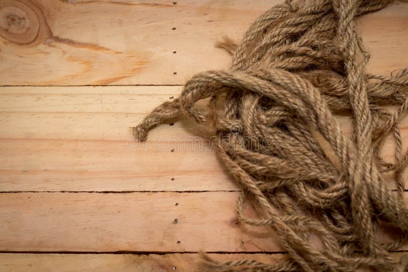 Aged Rope on the Old Wooden Pattern Background Stock Photo - Image of ...