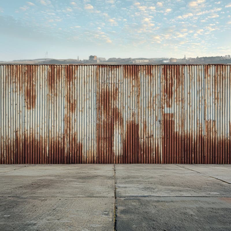 Aged and Rusty Building Against the Backdrop of a Beautiful Sky with ...