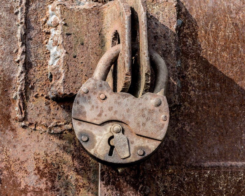 Aged rusty lock stock photo. Image of rustic, iron, abstract - 123307616