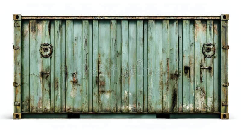 Aged Rusty Metal Shipping Container with Weathered Texture Stock Image ...