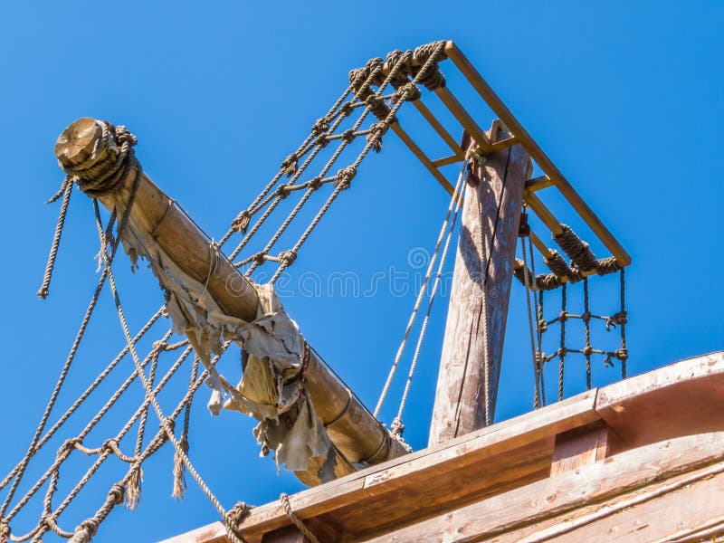 Aged Sailing Ship on Ashore Stock Image - Image of landscape, rigging ...
