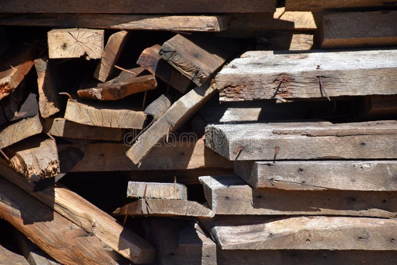 Aged Scrap Wood with Nails. Stock Photo - Image of cracks, ends: 87928084