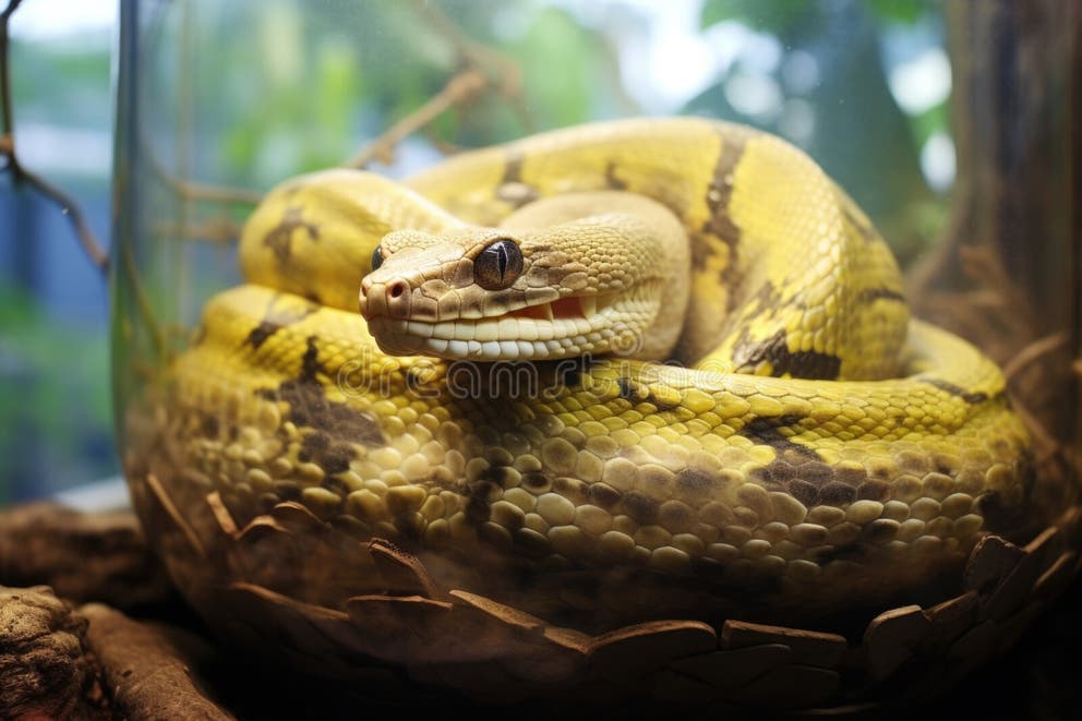 Aged Snake Resting in Terrarium Stock Image - Image of aged, relaxation ...