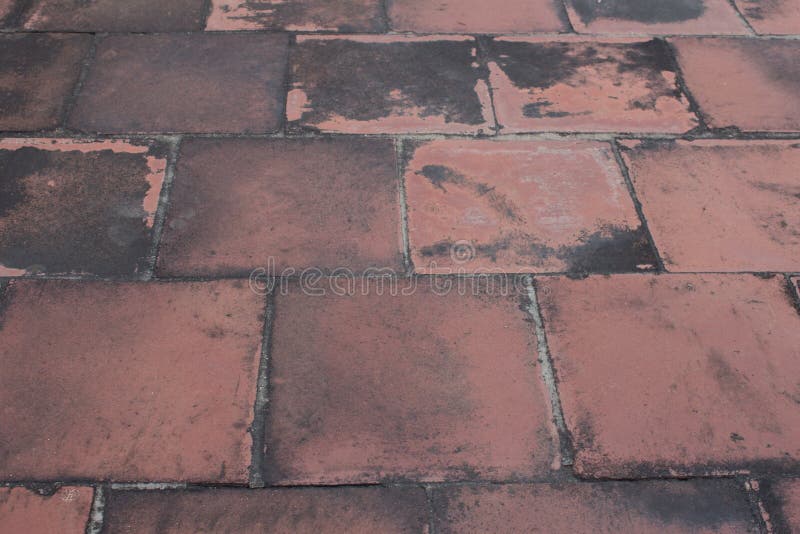 Aged Square Red Tiles on the Terrace Floor Stock Photo - Image of brown ...
