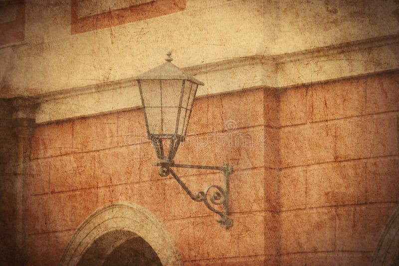 Aged Street Lighting Lamp in Germany. Image in Old Color Style Stock ...