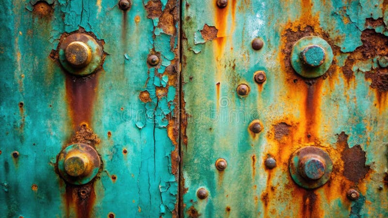 Aged Teal Metal Surface with Distressed Textures a Rustic Industrial ...