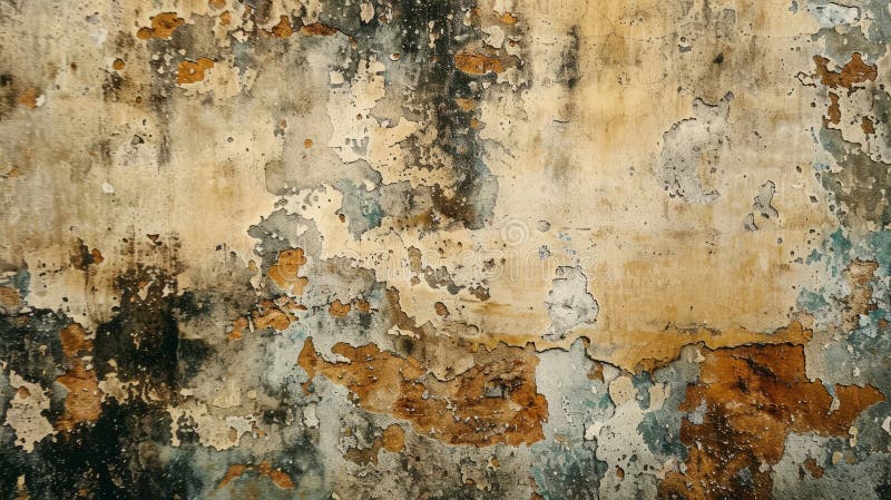 Aged Textured Wall with Fading Paint and Peeling Layers in Rustic ...
