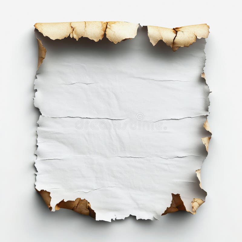 Aged and Torn Paper Sheet with Crinkled Edges Delicate Texture for ...