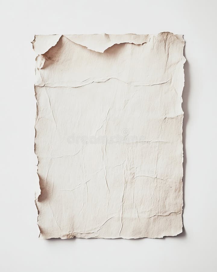 Aged, Torn Paper with Weathered Edges and Creases Stock Illustration ...