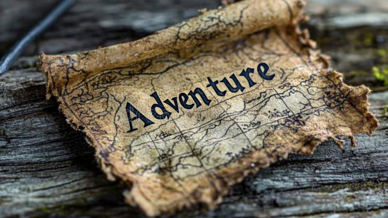 Aged Treasure Map on Rustic Wood Stock Illustration - Illustration of ...