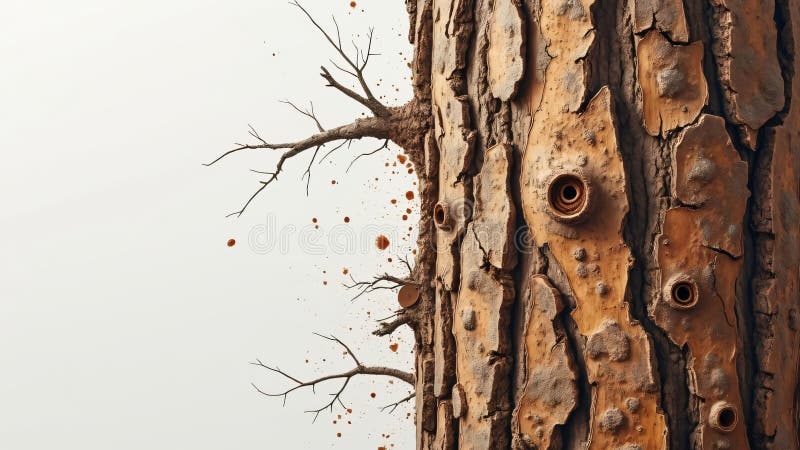 Aged Tree Bark Texture, Deep Furrows, Earthy High Quality Image Stock ...