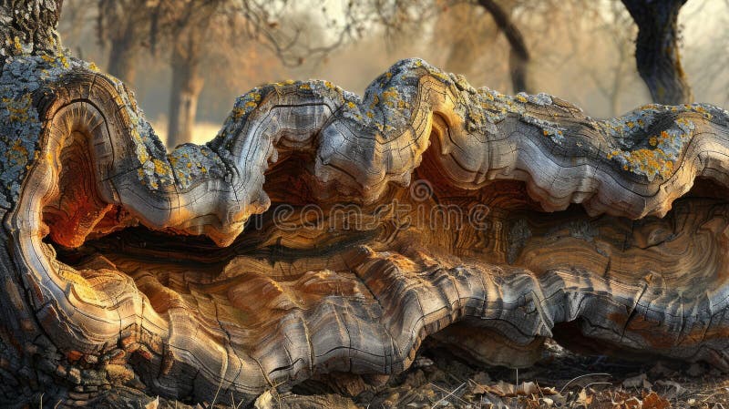 Aged Tree Trunk with Intricate Bark Patterns Stock Image - Image of ...