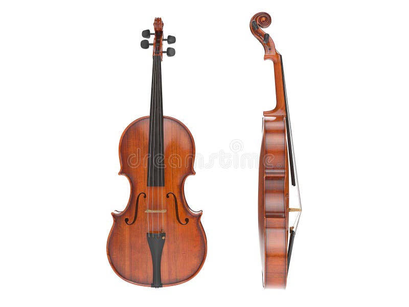 Aged Violin Isolated on White Stock Image - Image of string, objects ...